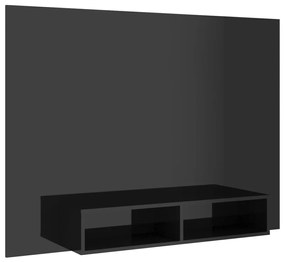 vidaXL Nástěnná TV skříňka černá vysoký lesk 135x23,5x90cm dřevotříska