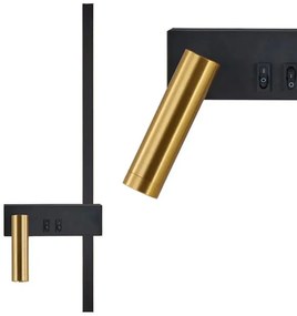 Toolight Toolight, LED nástěnné svítidlo 8W 4000K APP1439-W, černá-zlatá, OSW-02440