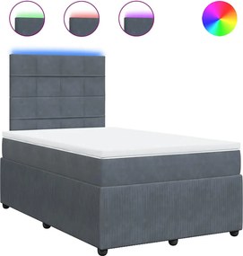 Box spring postel s matrací tmavě šedá 120 x 200 cm samet 3294611