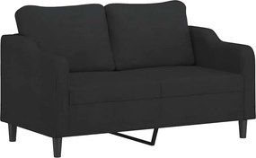 2místná pohovka s polštáři černá 140 cm textil 3200849