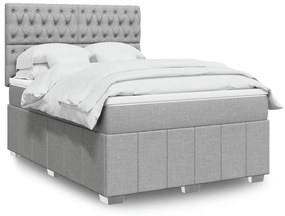 Box spring postel s matrací světle šedá 140 x 190 cm textil 3291670