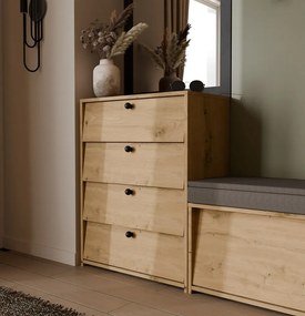 Botník s výklopnými dvířky LOKA dub artisan