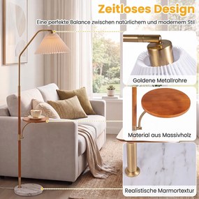 Costway Stojací lampa 160 cm s policí skládaného papírového stínidla