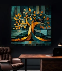 Obraz na plátně - Strom života Hřejivé lístky FeelHappy.cz Velikost obrazu: 140 x 140 cm