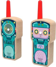 2KIDS TOYS Dřevěná dětská vysílačka Robot / Sada 2 ks / Dosah 5 km / 3