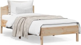 vidaXL Rám postele s čelem voskově 100 x 200 cm masivní borovice [842614] Barva: Přírodní