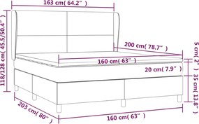 Box spring postel s matrací černá 160x200 cm samet 3129101
