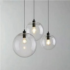 Toolight Závěsné skleněné stropní svítidlo Lassi Black 20 + 25 + 30 cm