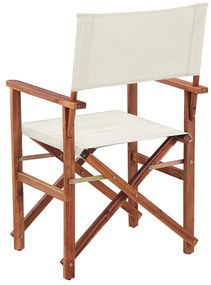 Sada 2 zahradních židlí a náhradních potahů tmavé akáciové dřevo/vzor listů CINE Beliani