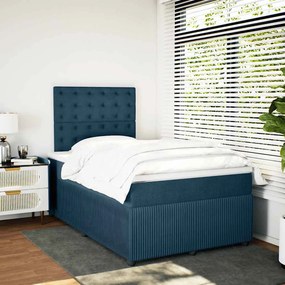 Box spring postel s matrací modrá 120 x 200 cm samet 3294626