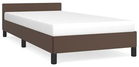 vidaXL Rám postele s čelem hnědý 100x200 cm umělá kůže