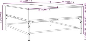 vidaXL Konferenční stolek 95 x 95 x 45 cm kompozit a kov [3217066] Barva: šedá sonoma