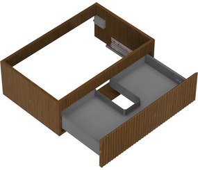 Mexen Rivel, koupelnová skříňka 70 cm, 1 zásuvka, drážkovaná, ořech, 91A20-07023-1-BF86