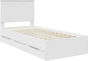 Rám postele se zásuvkou Bílá 90 x 200 cm Inženýrské dřevo 3409503