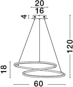 Závěsné LED svítidlo NOVA LUCE GIRISH 41W 3000K 9248109 stmívatelné Triac