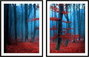 Obraz Plakáty V Rámu 53x73 cm Diptych Sada 2 obrazů Kouzelný les P2090