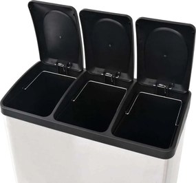 vidaXL Odpadkový koš na tříděný odpad nerezový 54 l [50602]