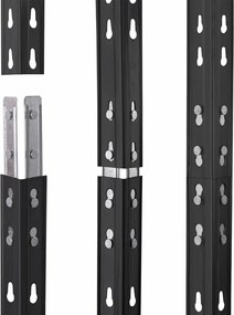 Kovový regál RIVET PRO 252x120x45 DTD dřevotříska 6 úrovní antracitová šedá