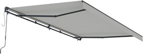 Elektrická markýza s LED osvětlením BestBerg BBSU-EL495LG / 495 x 300 cm / světle šedá