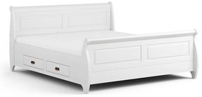 Dvoulůžková postel Toskania 3 z masivu borovice - 180 x 200 cm / bílá