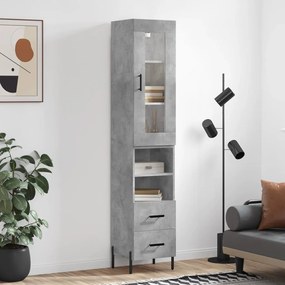 Skříň highboard betonově šedá 34,5x34x180 cm kompozitní dřevo - Default Title