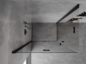 Mexen Mist-F Duo, skládací sprchový kout 95 x 75 cm, čiré sklo, černý profil, 8A6-095L-075P-70-00