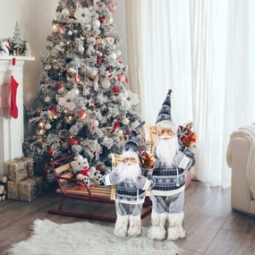 Úžasná dekorativní vánoční figurka Santa Clause s lyžemi 61 cm