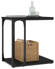 Odkládací stolek černý 50 x 35 x 52 cm kompozitní dřevo - Default Title