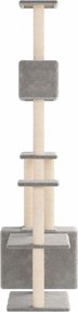 Kočičí strom se škrabacími sloupky sisal Světle šedá 177,5 cm 172390