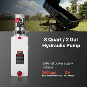Hydraulický agregát 8 l, Maximální přetlak 22 MPa a průtok 3,4 l/min VEVOR