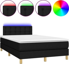 Box spring postel s matrací a LED černá 120x190 cm textil 3270118