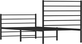 vidaXL Kovový rám postele s hlavovým a nožním čelem 80 x 200 cm [352328] Barva: Černá