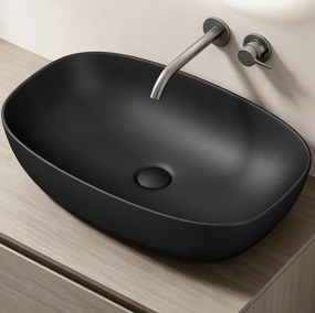černé keramické umyvadlo BRUSSEL DU104B 60cm Velikost: 600x385x135mm