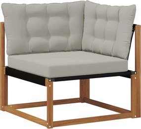 Venkovní pohovková souprava 9 ks Přírodní a světle šedá 3381675