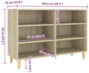 vidaXL Marketos Příborník dub sonoma 103,5 x 35 x 70 cm kompozitní dřevo
