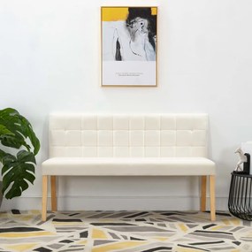 Lavice 140 cm krémová samet 288577