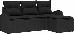 Set pohovek 4 ks Černá polyratan 3354662