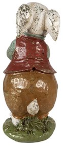 Dekorace Socha Králík Béžová, červená, zelená 9x12x22 cm – 9x12x22 cm