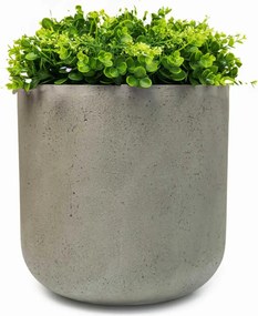 Kulatý květináč CHICO, sklolaminát, průměr 40 x výška 40 cm, šedý