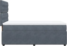 Box spring postel s matrací tmavě šedá 90x190 cm samet 3292221