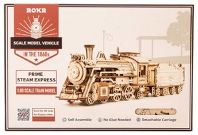 Robotime 3D dřevěné puzzle Parní lokomotiva Prime Steam Express 1:80 308 ks