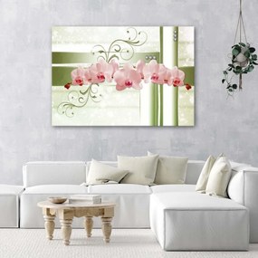Obraz na plátně Růžové květy orchidejí - 120x80 cm