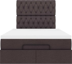 Osmanský rám postele s matrací tmavě hnědá 120x190cm textil 3313226
