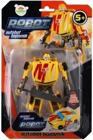 TEDDIES Transformer auto-robot žlutý / 14 cm / plast / od 5 let