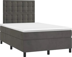 Box spring postel s matrací tmavě šedý 120x190 cm samet 3270020