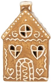 Hnědá perníková LED chaloupka Gingerbread Cott - 7*6*12 cm