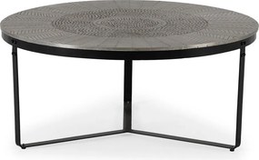 Černý/šedý matný kulatý konferenční stolek ø 90 cm Clarisa – MOME