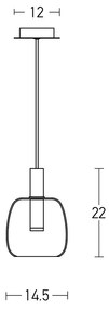 Zambelis 1967 závěsné LED svítidlo kouřově šedé, 5W, 3000K, 22cm