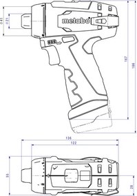 Aku vrtačka Metabo PowerMaxx BS basic set
