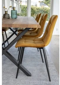Jídelní židle MIDDELFART samet, hořčicová žlutá House Nordic 1001193
